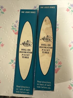 Vtg Artex 28 Purple & 95 Robin's Egg Ballpoint Fabric Paint Liquid ...