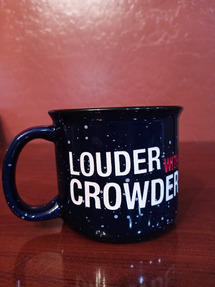 Louder with Crowder Retired Mug Etched Lettering Blue Speckled Steven ...