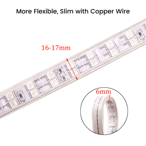 RGB LED Strip 220V 240V Wireless Bluetooth App 60-120-144LED/m RGB LED ...