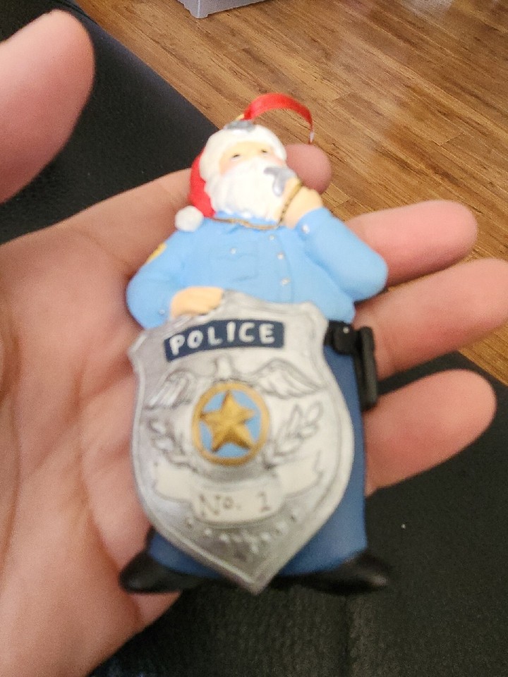 Santa Police Department Officer Christmas Ornament Ceramic | eBay