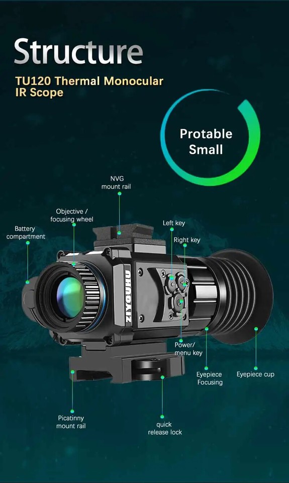 TU120 Head-Mounted Thermal Imaging Monocular Sight Scope-384x288 ...