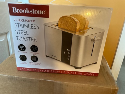 Brookstone Stainless Steel Touch Screen LED Display 2 Slice Toaster | eBay
