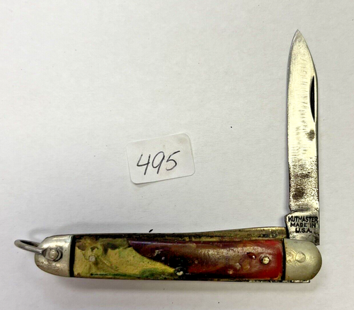 Vintage Kutmaster USA Single Blade Brown Pocket Folding Knife #495 | eBay