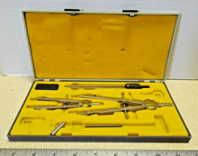 Drafting Tools 4 Piece Set with Locking Case Made in GERMANY by CHARVOZ ...