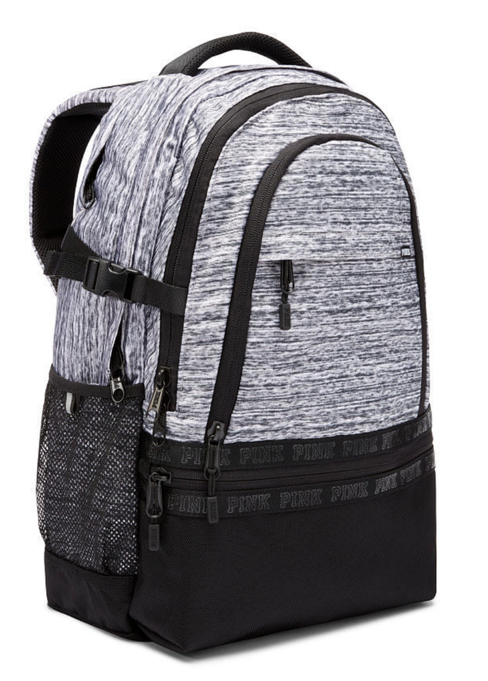 1 Victoria's Secret Pink Collegiate GREY MARL Large Backpack 2017 ...