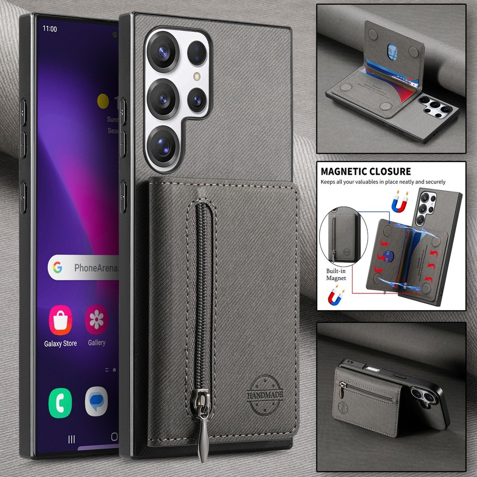 Magnetic buckle Flip cover Credit Card Holder PU Leather Back Cell ...
