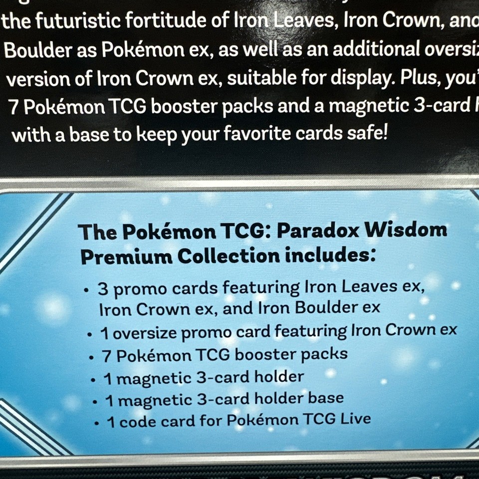 Pokemon TCG Paradox Wisdom Premium Collection NEW In Box Sealed USA ...