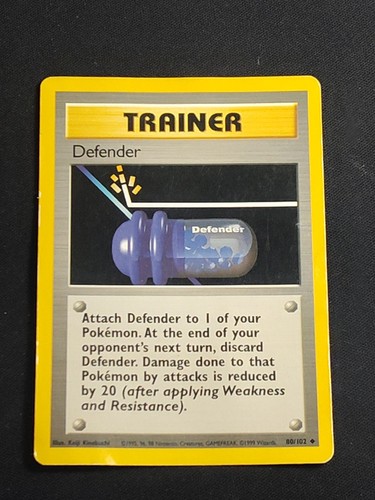 Defender 80/102 Pokemon TCG Base Set Vintage WOTC Card Heavily Played ...