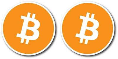 2X BITCOIN CRYPTOCURRENCY BTC DECAL STICKER 3M US MADE TRUCK WINDOW CAR ...