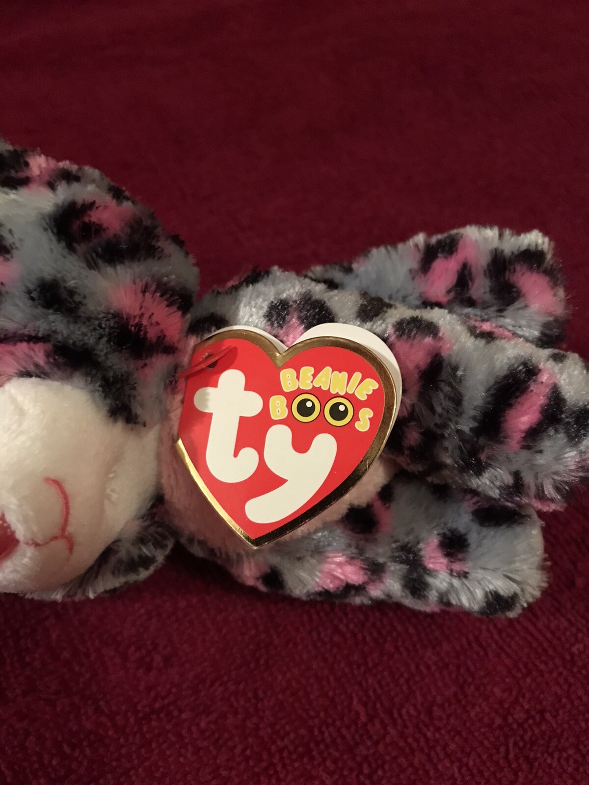 Ty Beanie Boo - TASHA the Pink & Grey Leopard (6 Inch) NEW - MINT with ...