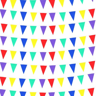 Multicolour Party Decoration Triangle Bunting - Summer Indoors Outdoors ...