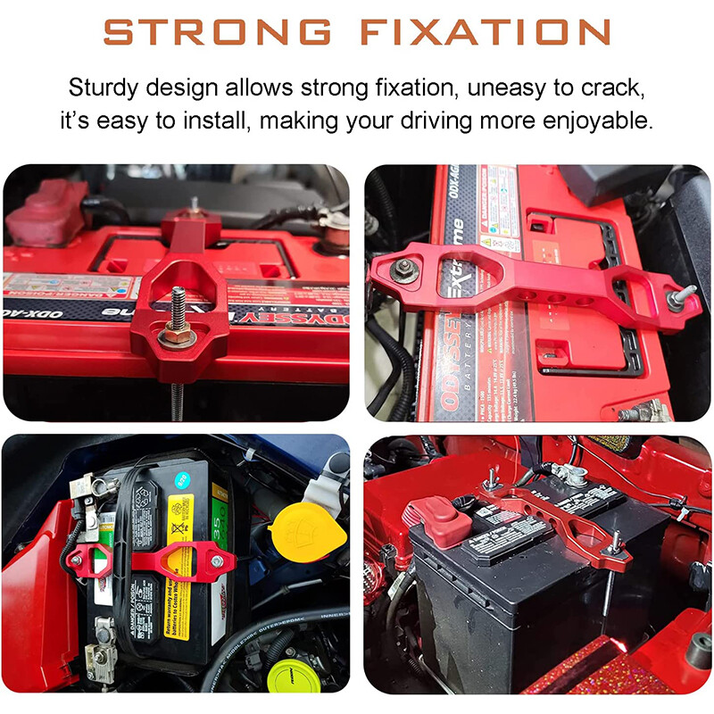 NEW BILLET ALUMINUM CAR BATTERY TIE DOWN MOUNT BRACKET BRACE BAR & J ...