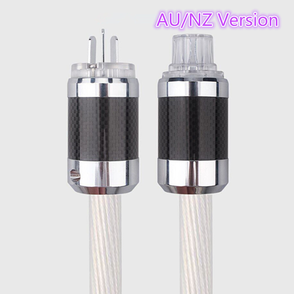 HiFi Audio Power Cable Silver-plated Supply Mains Cord W/ US EU AU NZ ...