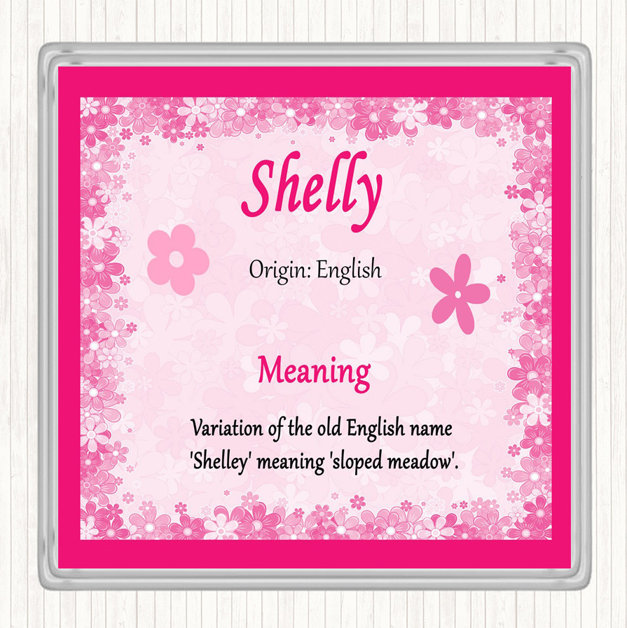 Shelly Name Meaning Drinks Mat Coaster Pink | eBay