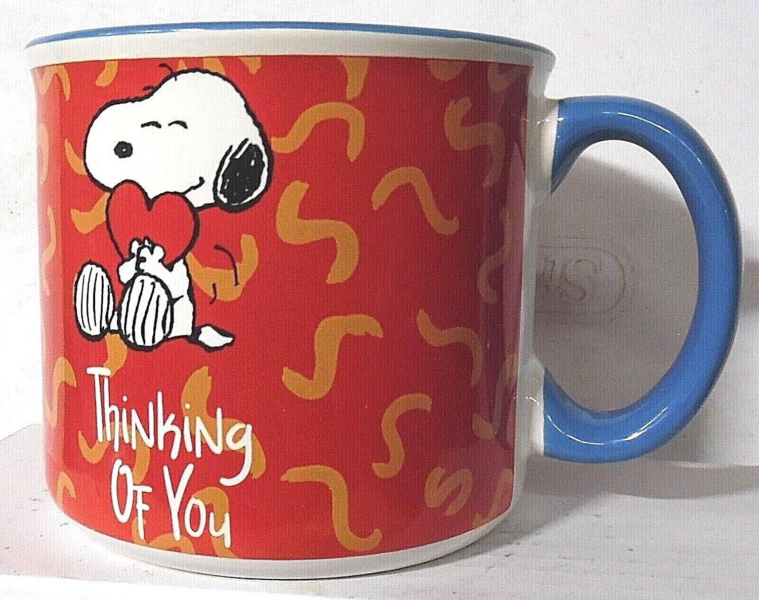 Peanuts THINKING OF YOU Snoopy Heart Ceramic Coffee Mug 21 oz Gibson ...