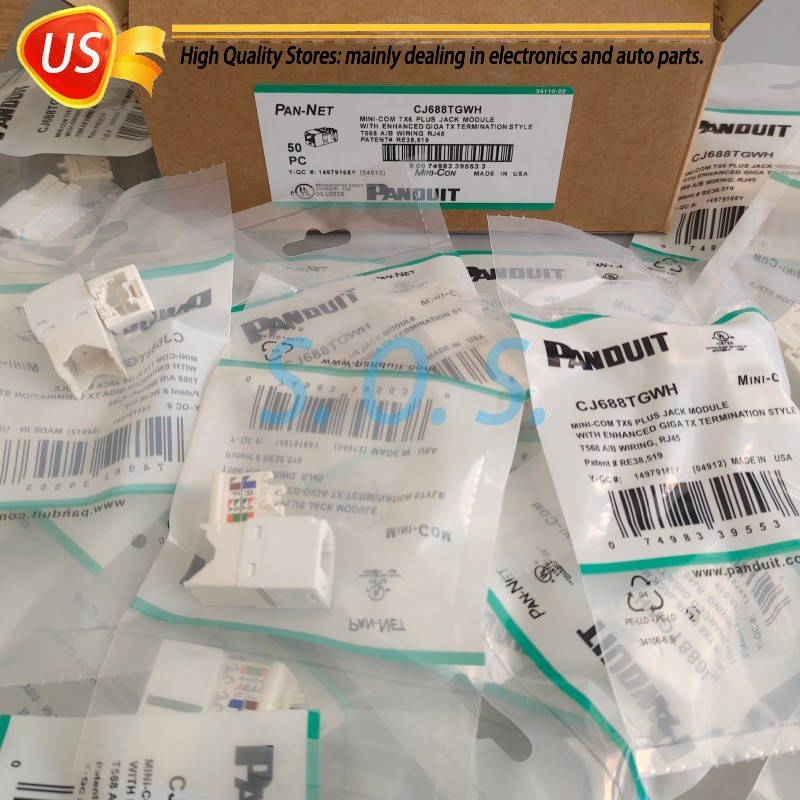 New For Panduit Category Cat 6 Jack RJ45 CJ688TGWH (50 JACKS) Color ...