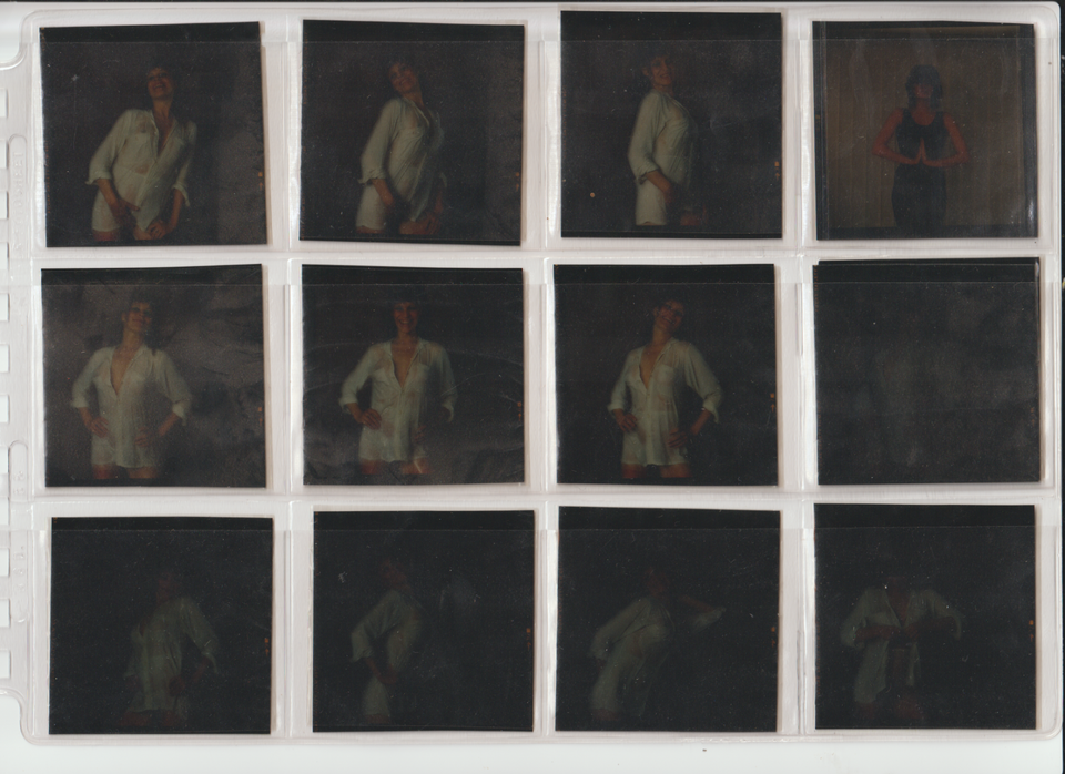 Photo Women 12 negative shots of a girl posing in a shirt Handsome VTG ...