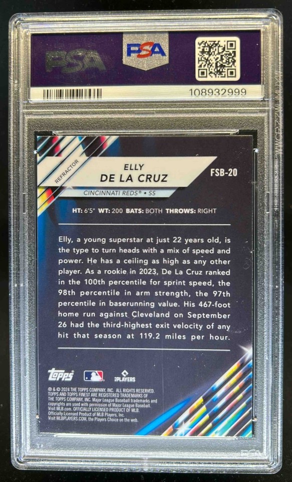 2024 Finest Elly De La Cruz Future So Bright RC Refractor #FSB-20 Reds ...