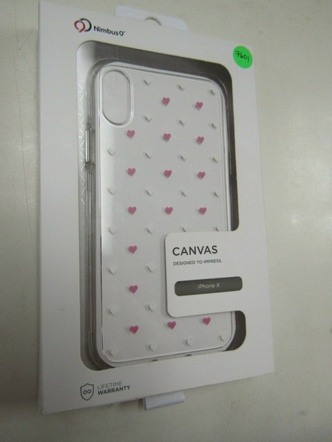 NIMBUS PHONE CASE APPLE IPHONE X PINK/WHITE HEARTS PLEASE READ 7601 for ...