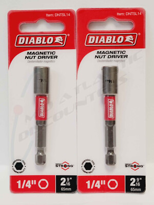 2 Diablo DNTSL14 1/4" x 2-9/16" Impact Magnetic Nut Setter | eBay