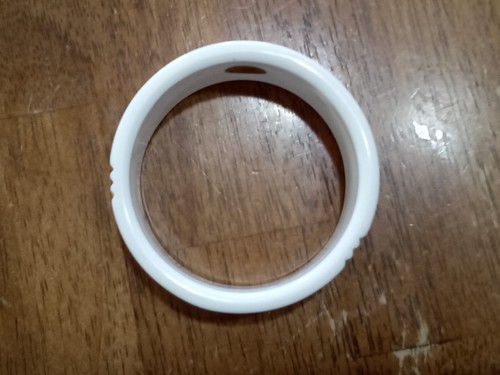 Vintage White Genuine Carved Lucite Bangle Bracelet with Hong Kong ...