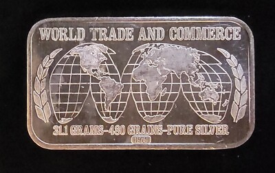 1974 World Trade Commerce USSC -143 Mint Bullion-999 Silver 1 Oz Ounce ...