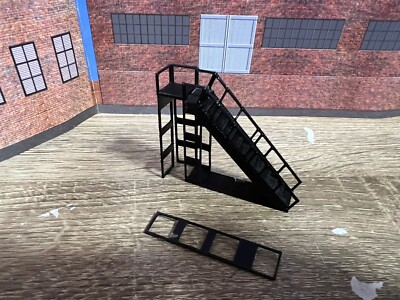 HO Scale Stairs and Landing with Railings - Twelve steps over two ...