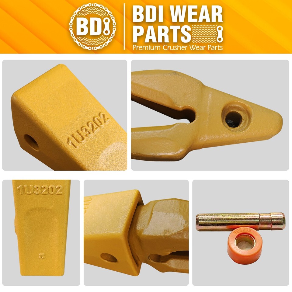 119-3204 CAT Style J200 Backhoe Bucket Shanks & 1U3202 Dirt Teeth w ...