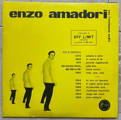 ENZO AMADORI - Con L'Orchestra Andri LP Arlecchino 1970 RARE | eBay