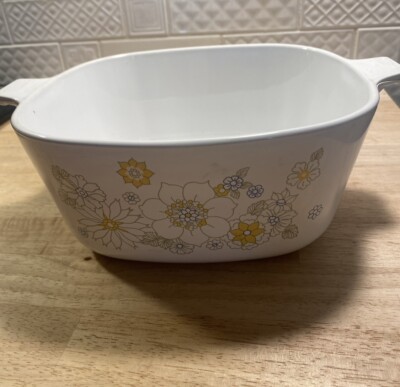Vintage Corning Ware P-2 1/2-B Daisy Floral Bouquet 2 1/2 Qt Casserole ...