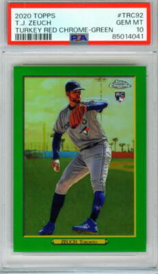 2020 Topps Turkey Red Chrome Green Refractor T. J. ZEUCH Jays rc (10/10 ...