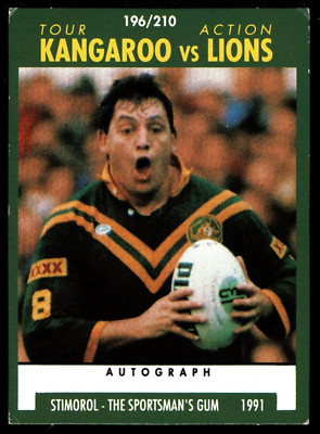 1991 #196 Steve Roach Kangaroo Tour card Stimorol rugby league NRL ...