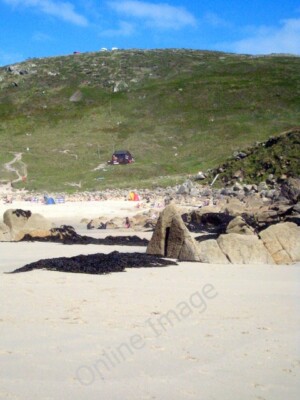 Photo 6x4 The southern end of Gwynver Beach Carn Towan On the hillside ...