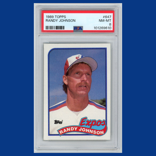 Randy Johnson Rookie #647 PSA 8 1989 Topps Montreal Expos Baseball NM ...