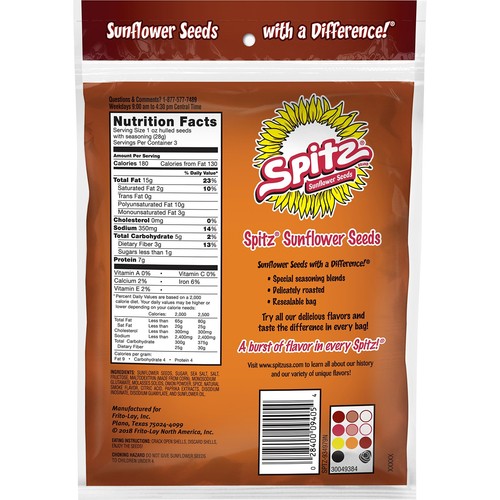 Spitz Smoky BBQ Flavored Sunflower Seeds 6 Ounce Bag Pack of 1 Snack ...