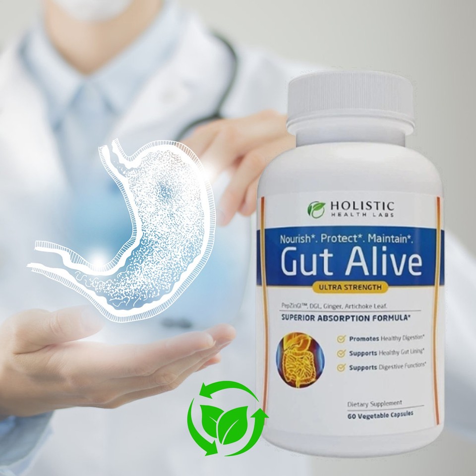Holistic Health Labs Gut Alive Ultra Strength Superior Absorption- (60 ...