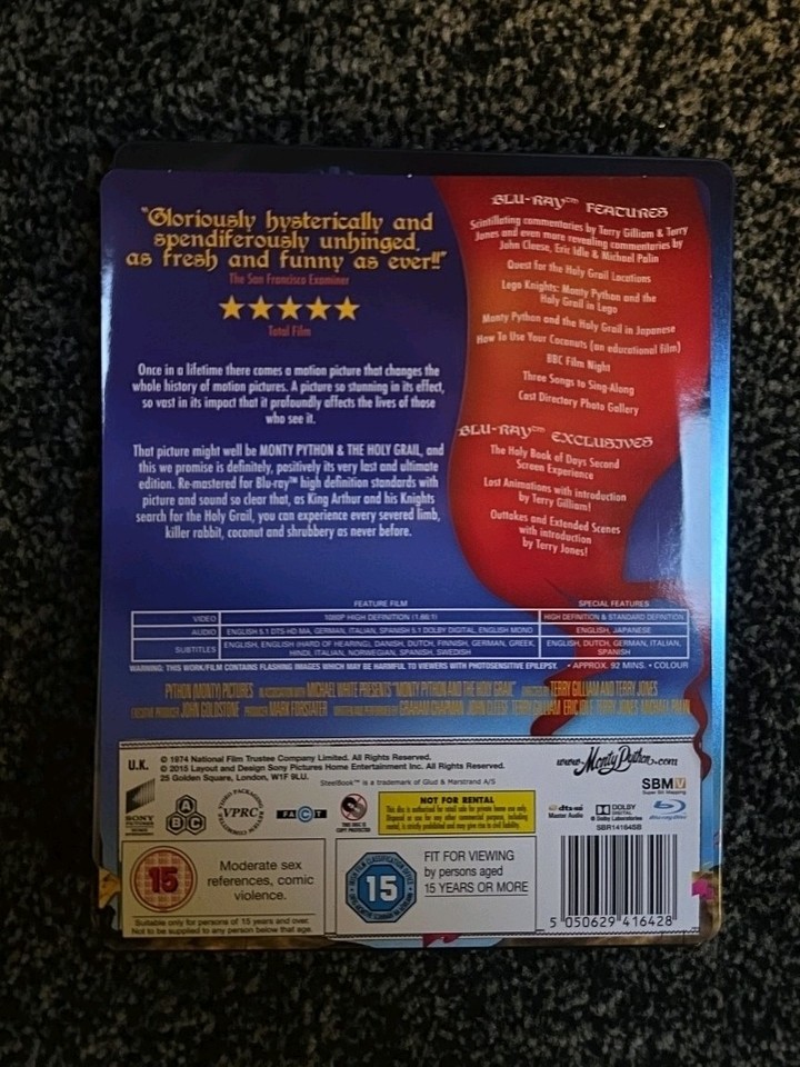 Monty Python and the Holy Grail Blu-ray STEELBOOK | eBay