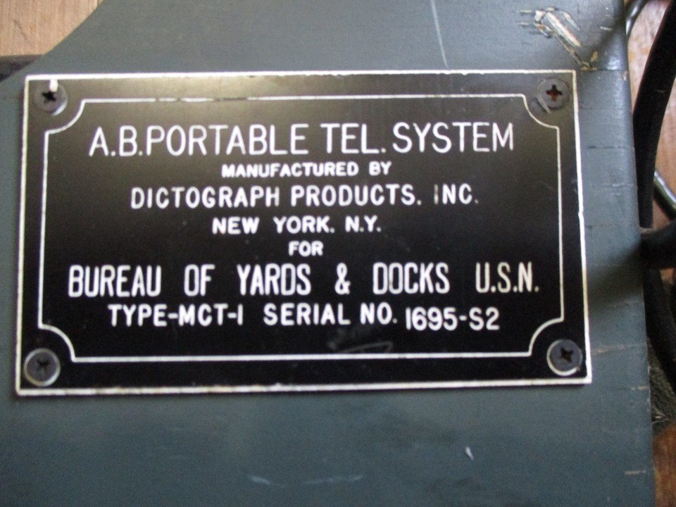 Vintage Dictograph Products WWII Navy A.B. Portable Telephone System ...
