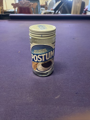 Vintage Empty POSTUM Natural Coffee Flavor Glass Jar with Metal Cap 4.5 ...