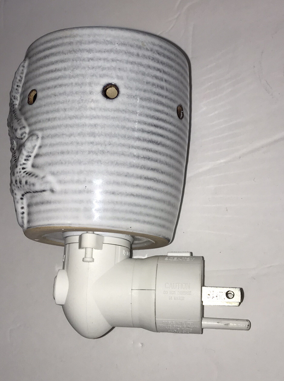 NEW SCENTSY Wall Plug In Warmer STARFISH Gray Blue Night light MINI Wax ...