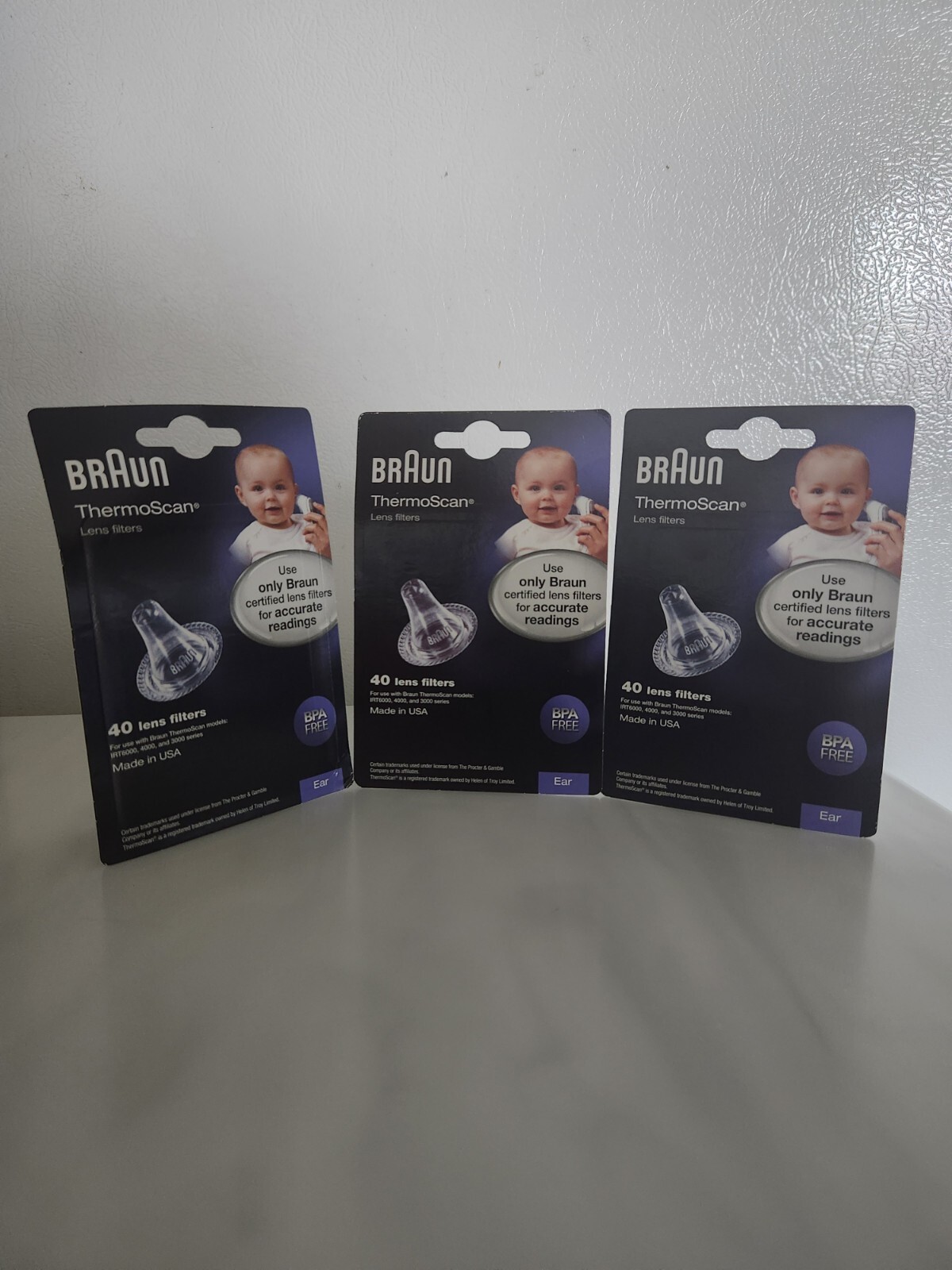 3 Pack (40 Ct Ea) Braun ThermoScan Lens Filters Ear Thermometer Covers ...