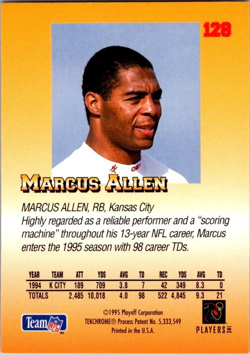 1995 Playoff Prime #128 Marcus Allen Near mint or better | eBay
