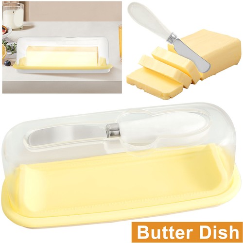 Butter Dish with Butter Cutter Airtight Butter Keeper Box with Lid ...