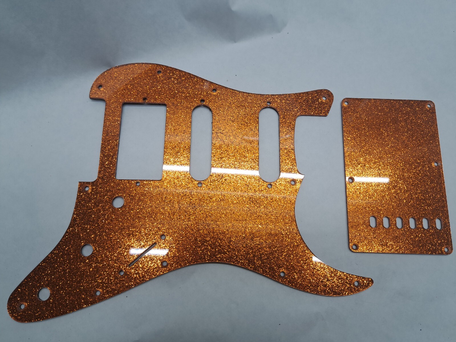 Copper Glitter HSS pickguard + trem cover set Fits Fender Strat ...