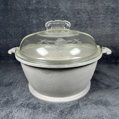 Vtg Guardian Ware Service Cast Hammered Aluminum 9" Round Roasting Pot ...