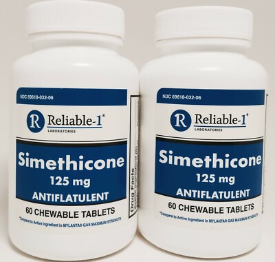 Reliable-1 Simethicone 125mg Antiflatulent 60chewable tablet (2Packs ...