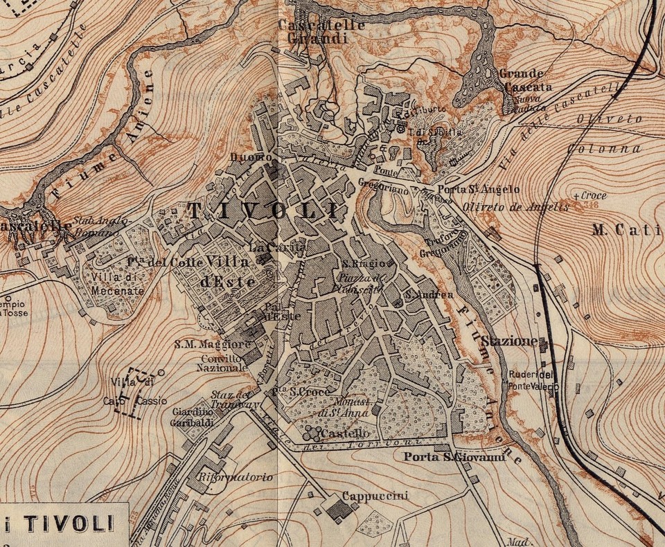 1930 VINTAGE MAP OF CITY OF TIVOLI / HADRIAN'S VILLA / LAZIO / ITALY | eBay