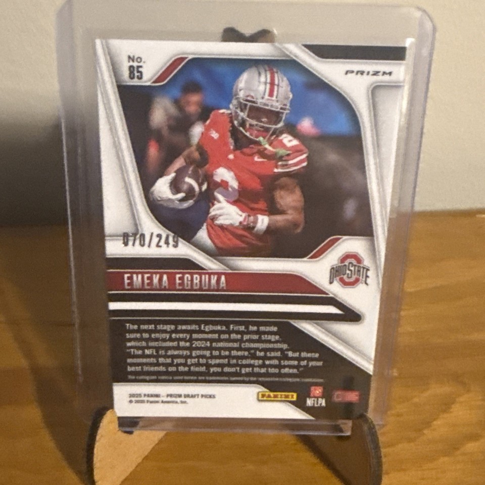 EMEKA EGBUKA Rookie Blue 70/249 2025 Panini Prizm Draft Football #85 ...