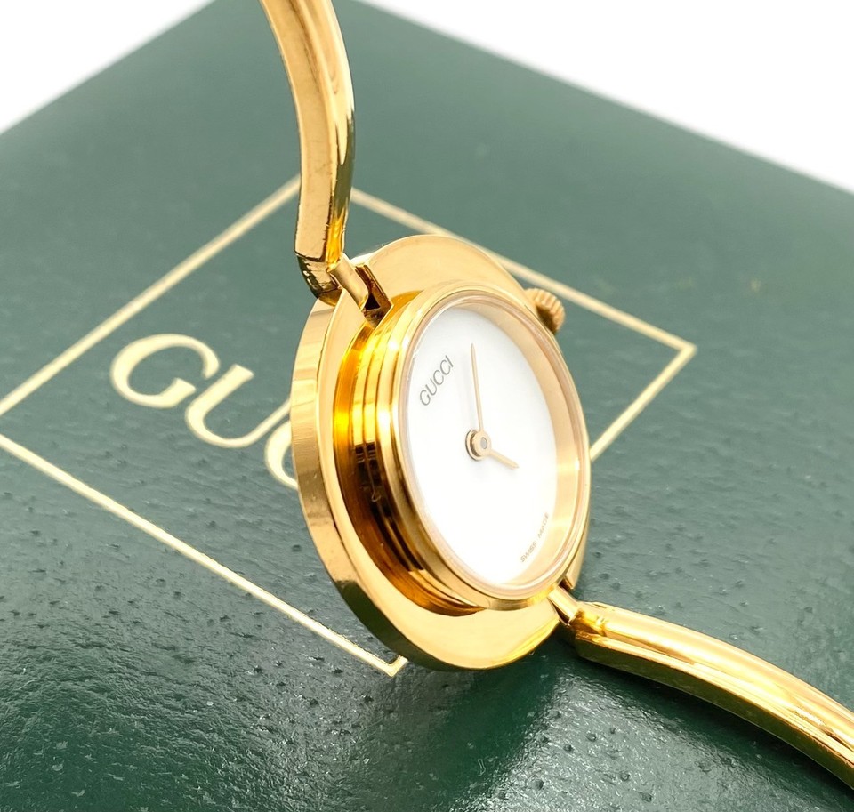 Gucci Change Bezel 12 Colors Watch Quartz Gold White Dial Women ...