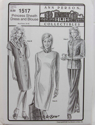 Ann Person Stretch and Sew #1517 - Princess Sheath Dress and Blouse | eBay